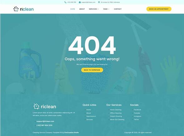 Riclean - Cleaning Service Company Elementor Template Kit by Fox_Creation